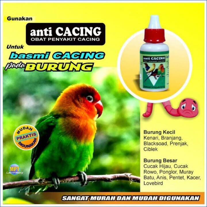 OBAT ANTI CACING BURUNG OBAT PENYAKIT CACING PADA BURUNG AMPUH 25ML ...
