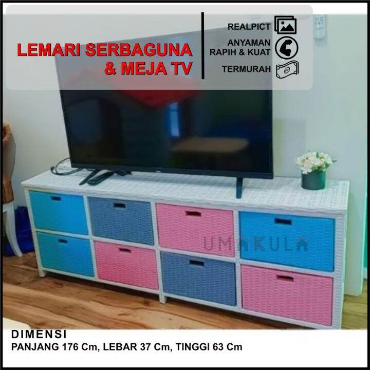 RAK ROTAN SINTETIS 8 LACI VARIASI CUSTOM susun samping Murah / Lemari ...