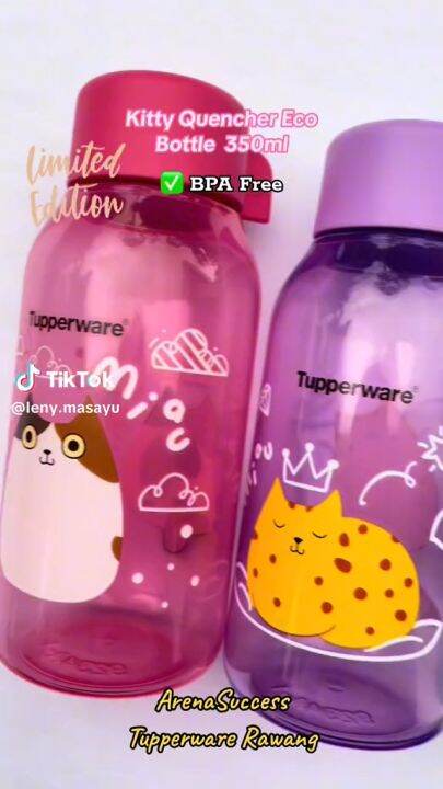 เซ็ตขวดน้ำ 4 ใบ Tupperware Kitty Quencher Eco Bottle (4) 350ml | Lazada ...