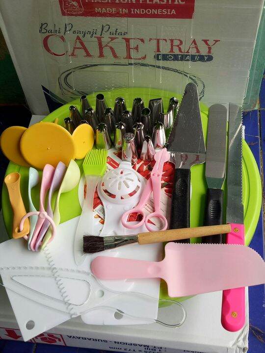 set dekorasi kue/meja putar/peralatan meja putar lengkap | Lazada Indonesia