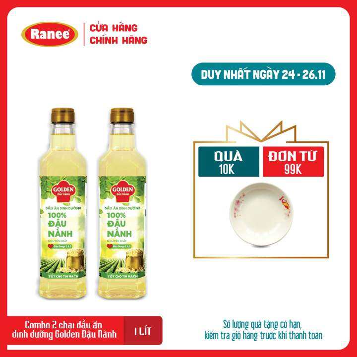 Combo 2 chai Dầu Đậu Nành cao cấp Golden 1 lít (1 lít/chai x 2 chai) | Lazada.vn