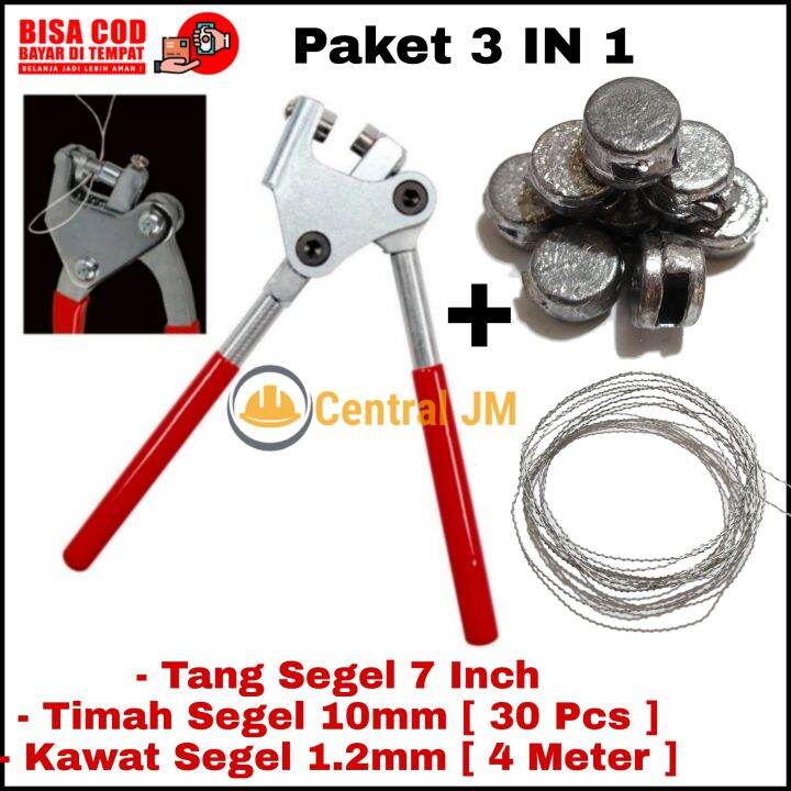 PAKET 3 IN1 SET - Tang Segel 7 Inch - Timah Segel 10mm [ 30 Pcs ...