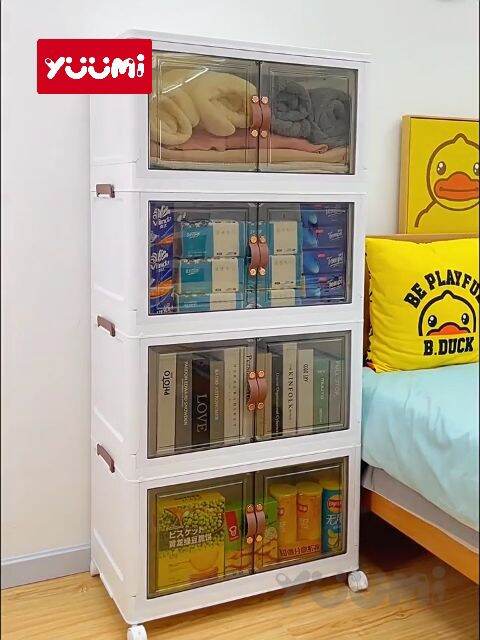 YUUMI Magnetic Door Transparent Large Space Plastic Durabox Megabox ...