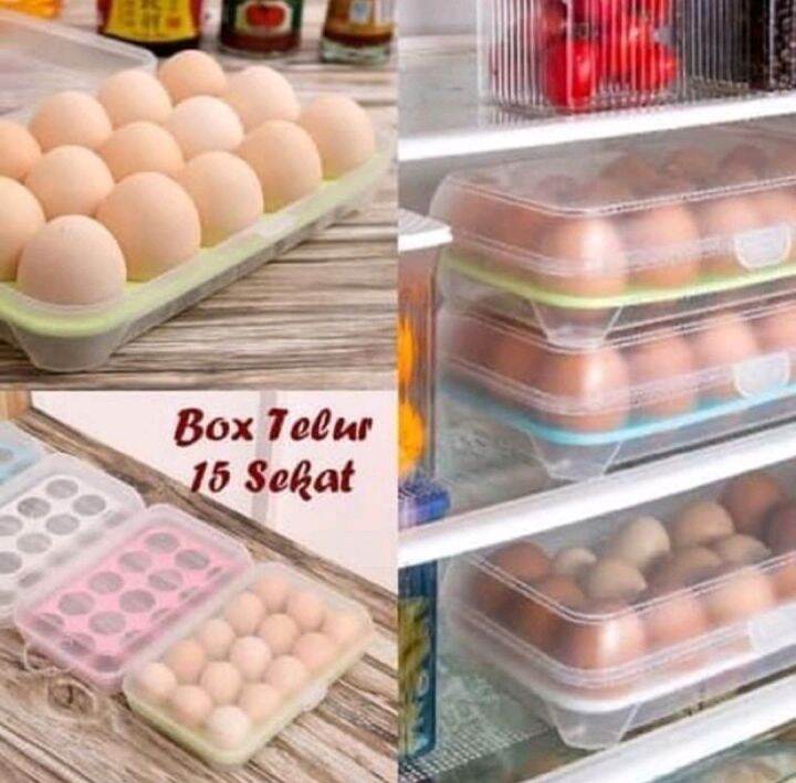 Rak Telur/ Rak Telur 15 Susun Prakts / Kotak Peyimpan Telur / Box Telur ...