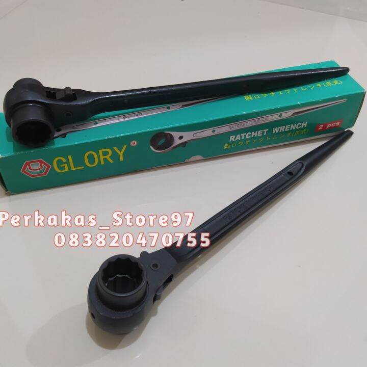 Kunci ratchet scaffolding double ring ratchet 19 × 24 kunci sock glory | Lazada Indonesia