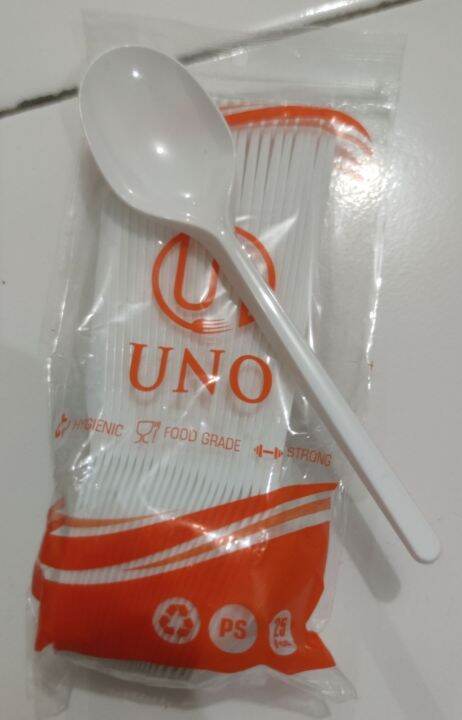 Sendok Makan Uno Putih Susu & Bening Tebal Isi 25 Batang | Lazada Indonesia