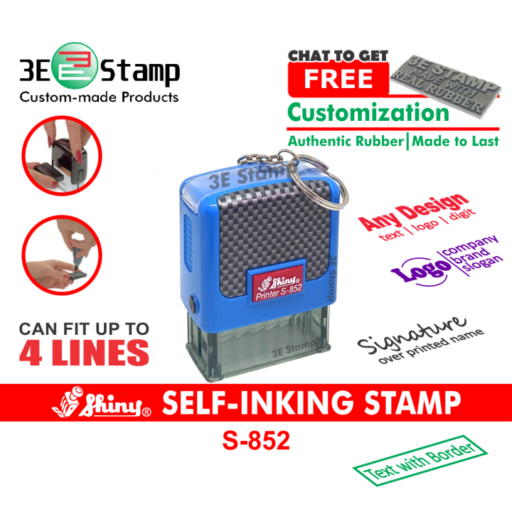 3E STAMP Shiny 852 / S852 / S-852 Self inking Keychain Stamp for Personalized Name Stamp | Lazada PH