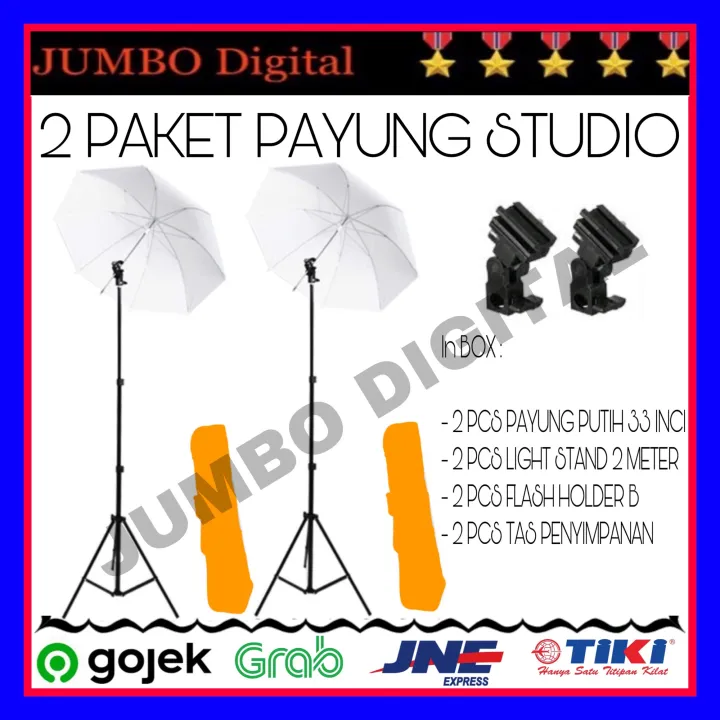 Paket Lighting Foto Studio Payung Reflektor Lighting Kit Youtube Vlog ...