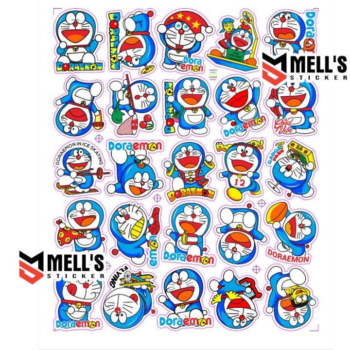 stiker kartun karakter doraemon isi 50 lembar graftac stiker motor ...