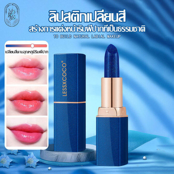 ลิปสติก ลิปสติกสีน้ำเงิน ลิปเปลี่ยนสีตามอุณภูมิ Lessxcoco ลี่ยนสีตามอุณ ...