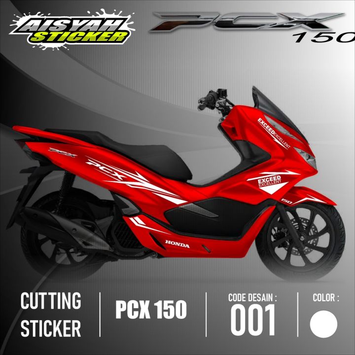 stiker body motor pcx 150 cutting sticker motor pcx putih custom warna ...