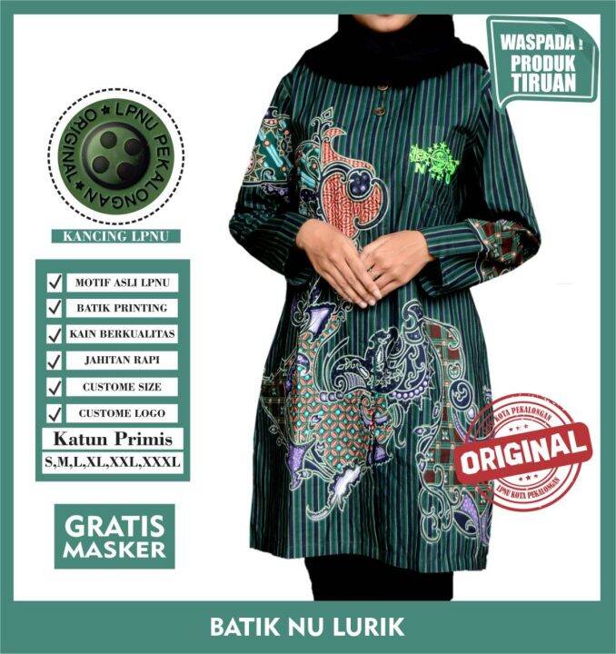 Blus Batik NU lurik Batik NU lurik Blus wanita NU Seragam NU | Lazada Indonesia