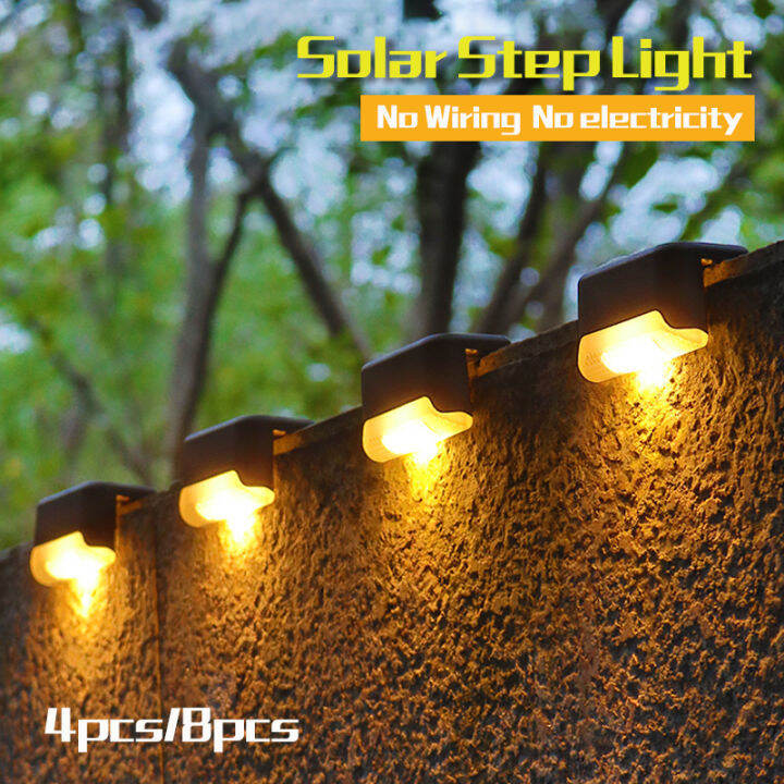 T-ORAS LED solar light fence lamp 4/8/12/16PCS outdoor IP65 waterproof ...