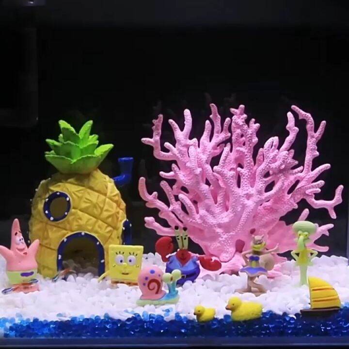 Spongebob Fish Tank Decoration Pineapple House set Cartoon landscape ...