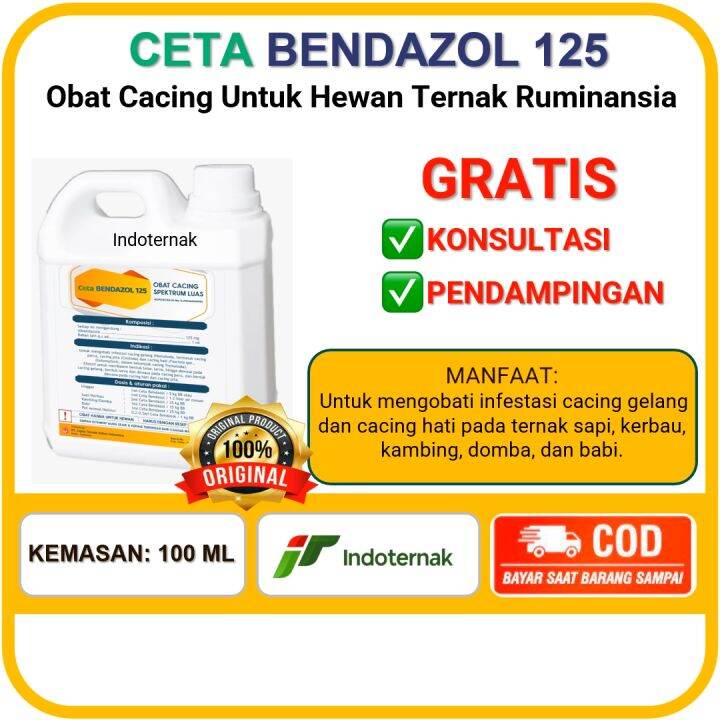 CETA BENDAZOL 125 - Obat Cacing Untuk Hewan Ternak Ruminansia 1 LITER ...