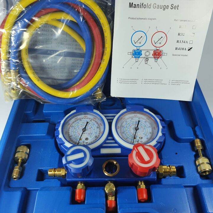 Aircon/Refrigeration Gauge Manifold Set for R410a, R22, R134a, R404a | Lazada PH