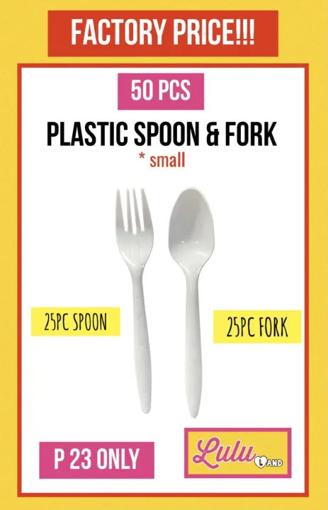 PLASTIC SPOON & FORK 50pcs SMALL | Lazada PH