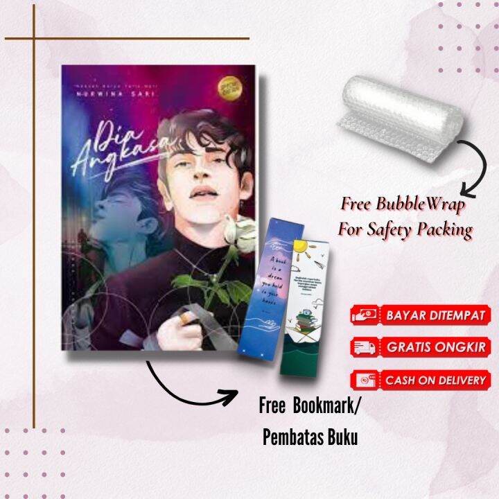 Novel Dia Angkasa New cover free Bookmark/pembatas buku& Bable Wrep ...