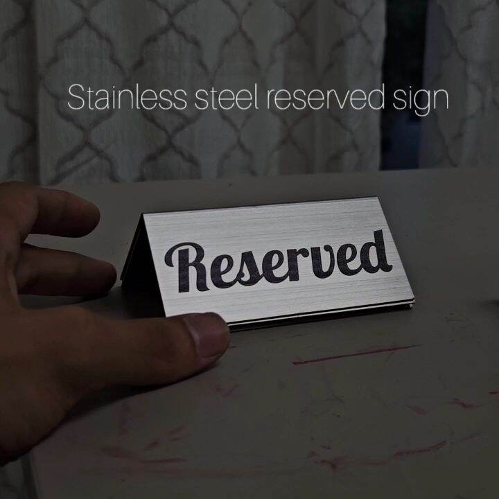 Reserved table sign Stainless Steel Reserve Reservation Reserved ...