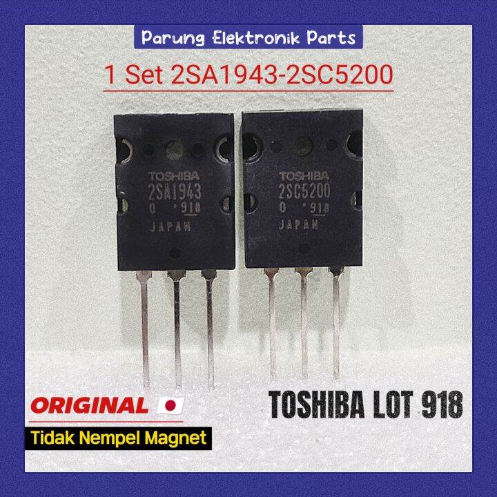 (1 SET) TRANSISTOR FINAL TOSHIBA 2SA1943/2SC5200 Lot 918 Transistor Final A1943 C5200 seri 918 ...