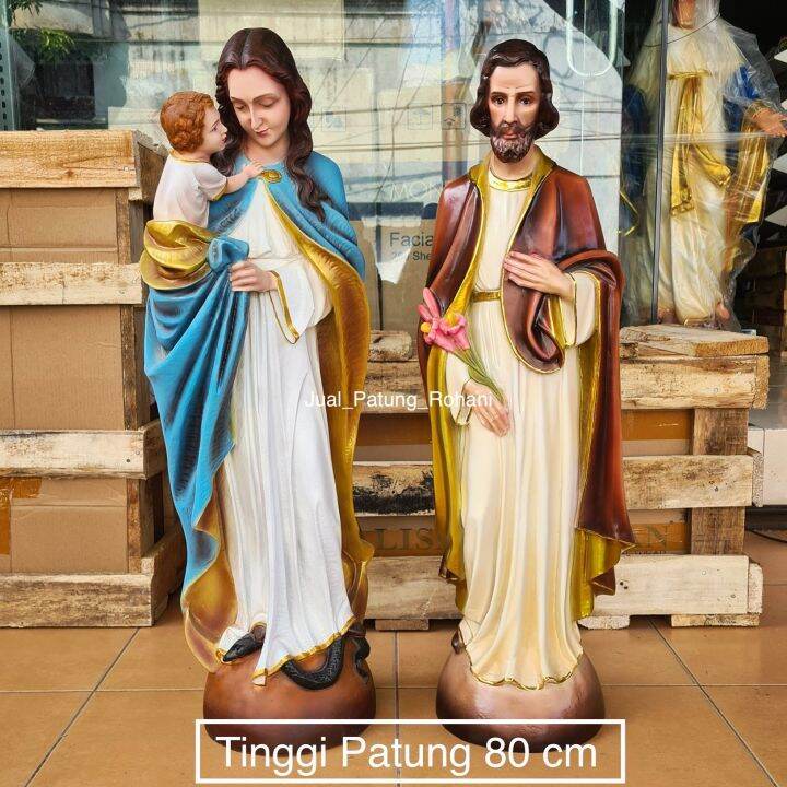Patung Maria gendong yesus dan santo yosef 80 cm | Lazada Indonesia