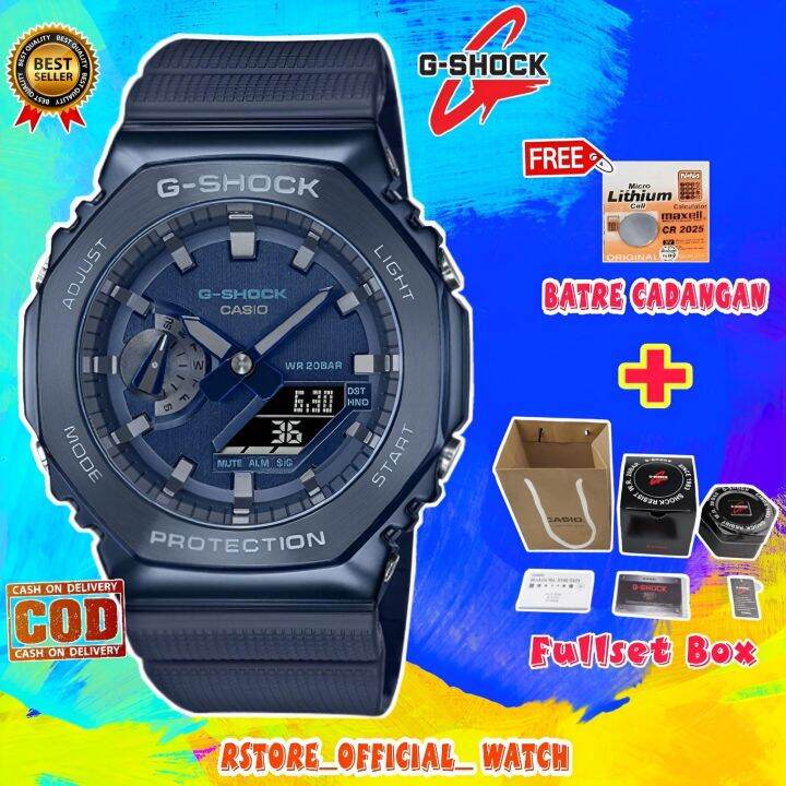 Jam Tangan Casio G Shock GM 2100 GM-2100 Auto Light Aktif Dual Time ...