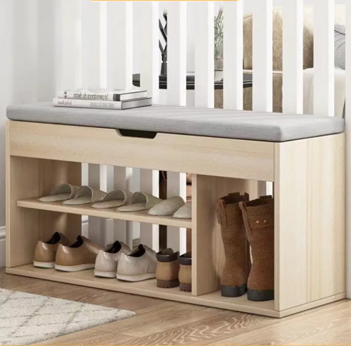 Shoe Rack with Seat Rak Kasut Bangku Minimalist 80cm Shoe Rack Bench ...