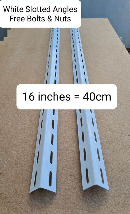 White Slotted angles - 16in / 40cm | Lazada PH