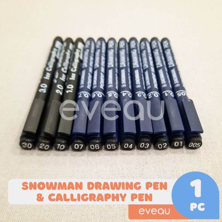 Snowman Drawing Pen FT700 0.05 - 0.8 dan Calligraphy Pen 1.0 - 3.0 Satuan Pena Gambar Spidol ...