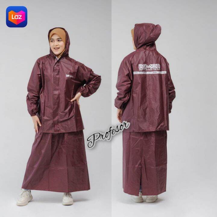 RAINCOAT Jas Hujan Rok Wanita Dewasa Mantel Setelan Rok Murah Bahan ...