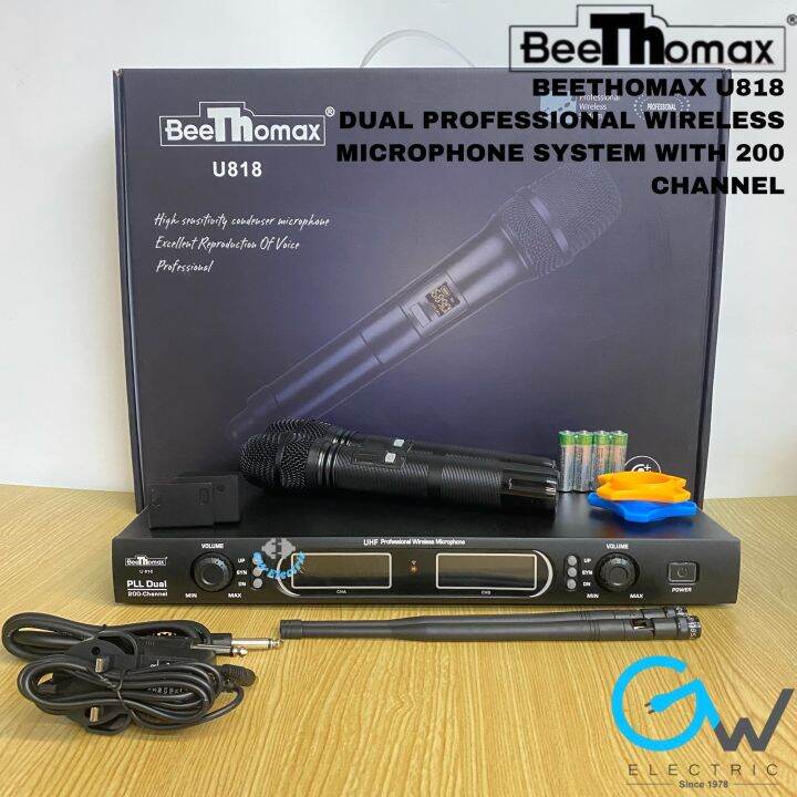 [MCMC CERTIFIED] BEETHOMAX U818 200 Channels UHF Dual Wireless ...