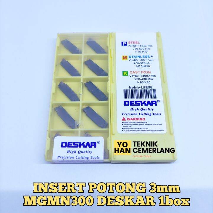 DESKAR Insert Potong 3mm MGMN300 For Stainless Steel Insert Bubut Untuk ...
