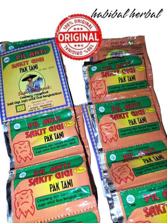 sakit gigi pak tani original 1 renteng isi 12 sachet/bungkus | Lazada ...