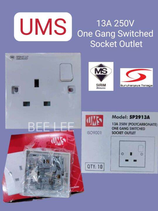 [SIRIM] UMS 13A Switch Socket 2913A (MADE IN MALAYSIA) | Lazada