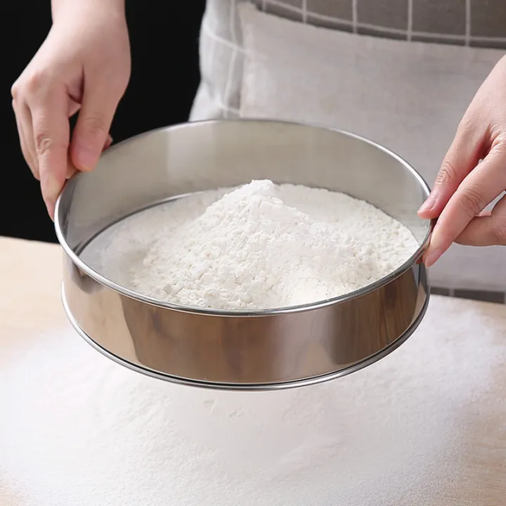 60 Mesh Ultra-Fine Flour Sieve 304 Stainless Steel Baking Sugar Powder ...