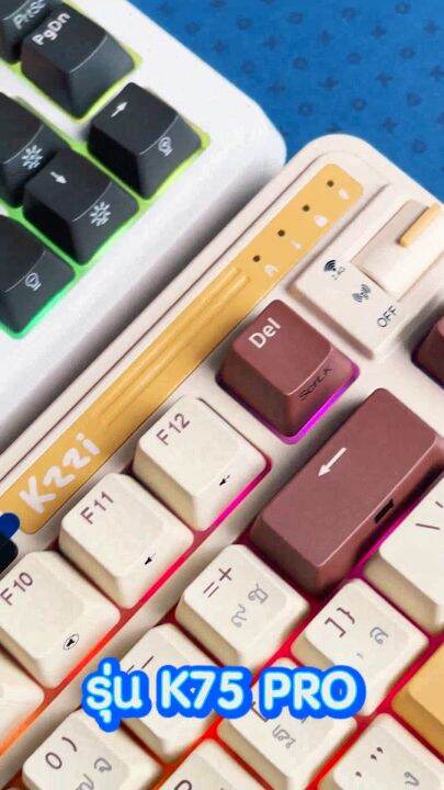 คีย์บอร์ด KZZI K75 PRO RGB Hotswap 2.4 gHz Bluetooth Wireless 75% Gasket Mechanical Keyboard ...
