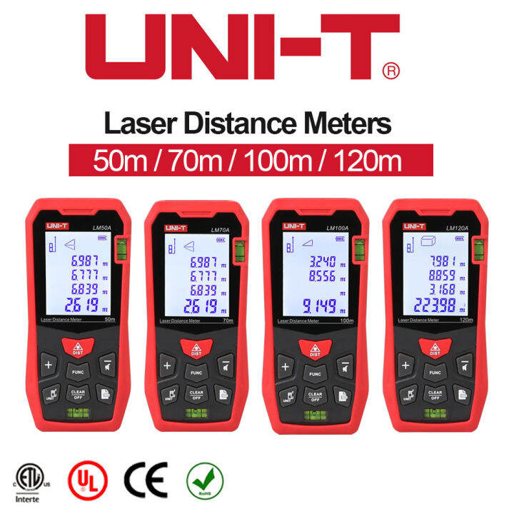 UNI-T Laser Rangefinder LM50A LM70A LM100A LM120A Laser Distance Meter Digital Range Finder Tape ...