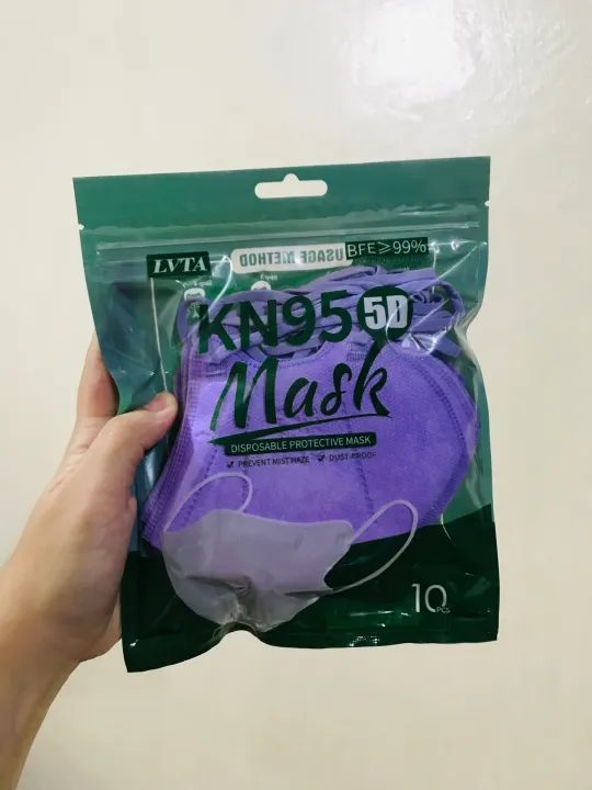 Purple L.VTA KN9.5 5D Protective 5ply facemask 10 pcs per pack | Lazada PH