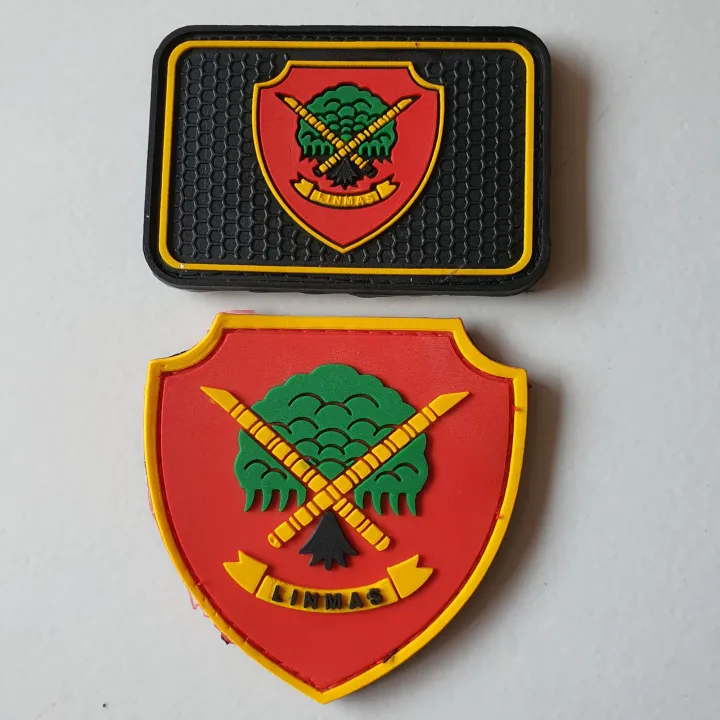 PATCH RUBBER SATU SET LOGO LINMAS/HANSIP/TEMPELAN EMBLEM KARET VELCRO ...