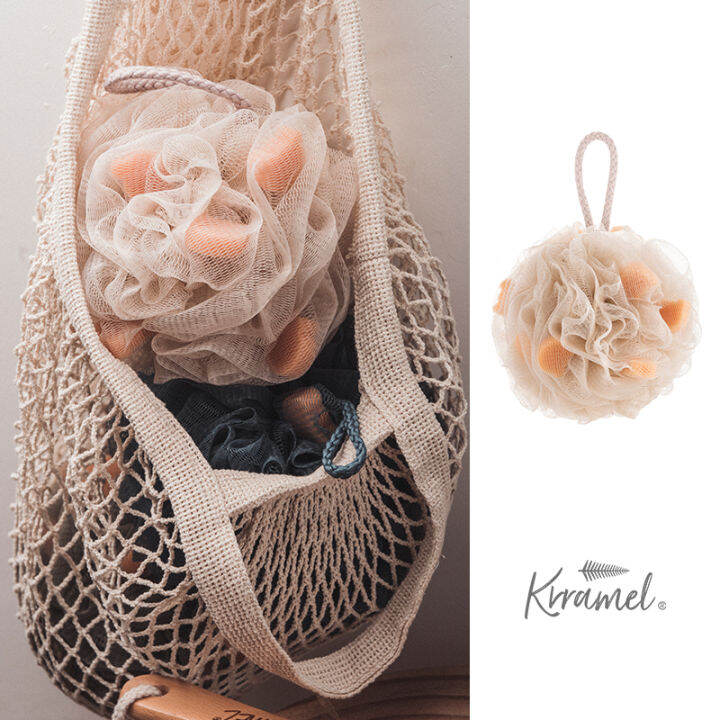 Krramel Cute Sparkling Bear Sponge Female Foaming Net Ball Bath Not ...