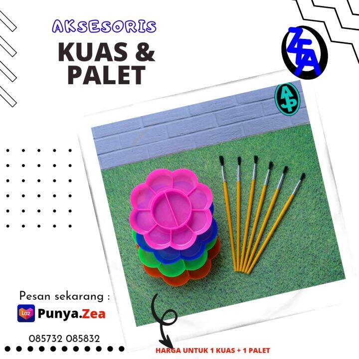 Satu Set Kuas Lukis lengkap Wadah Cat || Kuas Palet | Lazada Indonesia