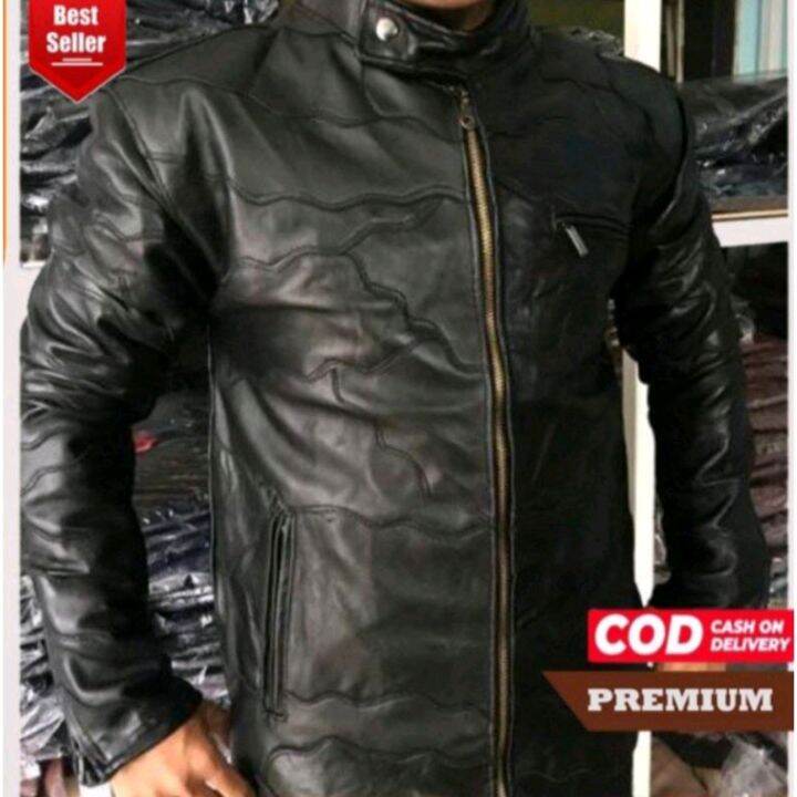 Jaket Kulit Pria Model Sambung Jaket Kulit Model Batik | Lazada Indonesia