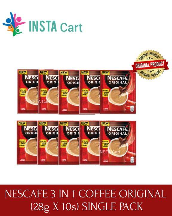NESCAFE ORIGINAL 3 IN 1 COFFEE (28g X 10s) SINGLE PACK SACHET | Lazada PH