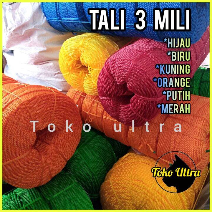 TALI 3MM (BEST QUALITY) / TAMBANG 3 MM / TAMPAR 3MM / TALI PLASTIK KECIL / TALI RIS JARING ...