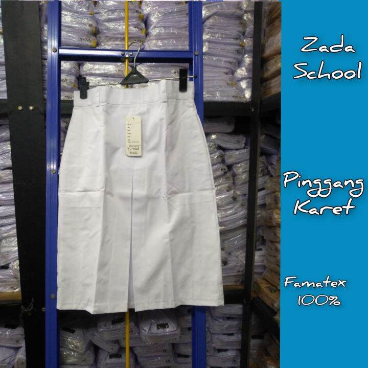 Rok Span Pendek Putih SMA Pinggang Karet Seragam Sekolah | Lazada Indonesia