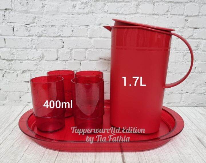 Tupperware Classy Red/Drinking Set/Pitcher Set | Lazada