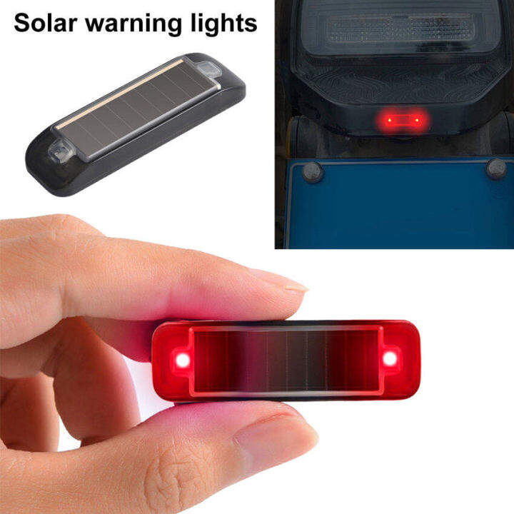Car Anti-theft Light Solar Flash Warning Light Prevent Rear-end Collision At Night Red and Blue ...