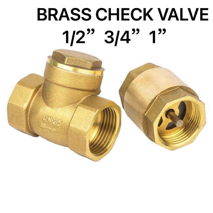 Brass Copper Swing valve ,check valve Thread Spring Vertical Pump Valves stop valve 1/2'' 3/4 ...