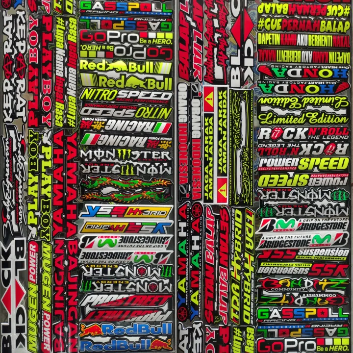 GROSIR STIKER GRAFTAC TULISAN RACING 50 PCS SAMA DENGAN 25 PASANG ...