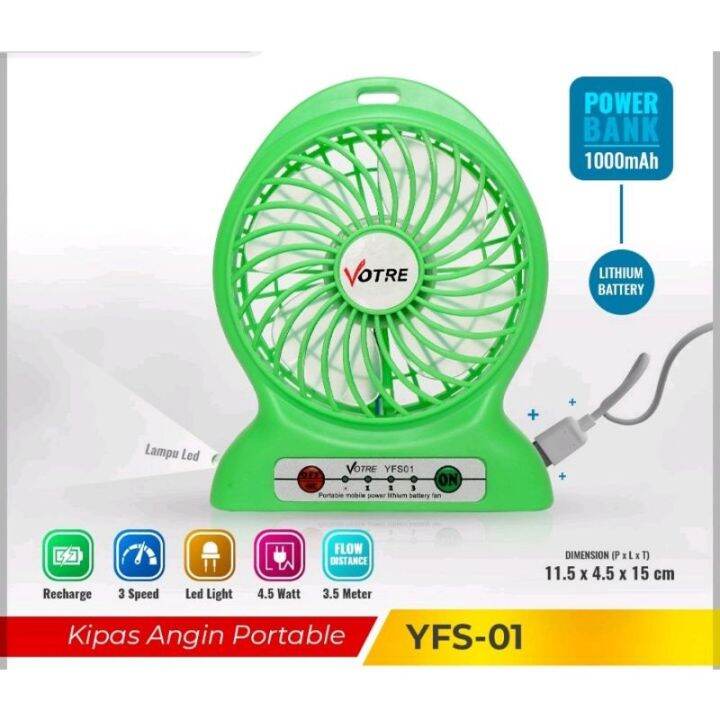 kipas angin mini portabel plus power bank | Lazada Indonesia